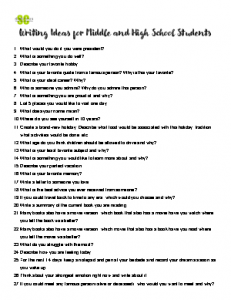 80 Writing Ideas for Middle & High School - Hometown Homeschool ...